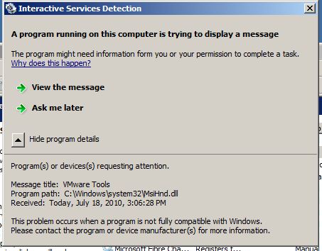 Issues updating VMware Tools with Update Manager